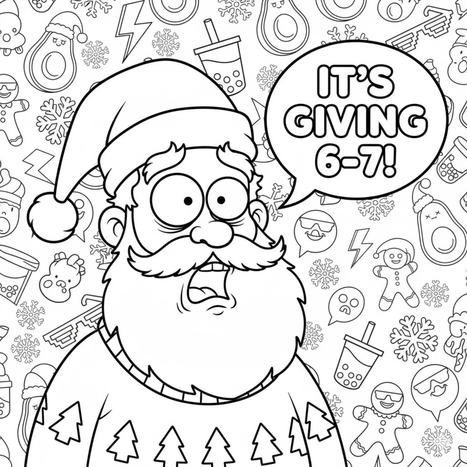 Gen Z 67 Christmas Coloring Pages Printable Funny Halloween Skibidi ...