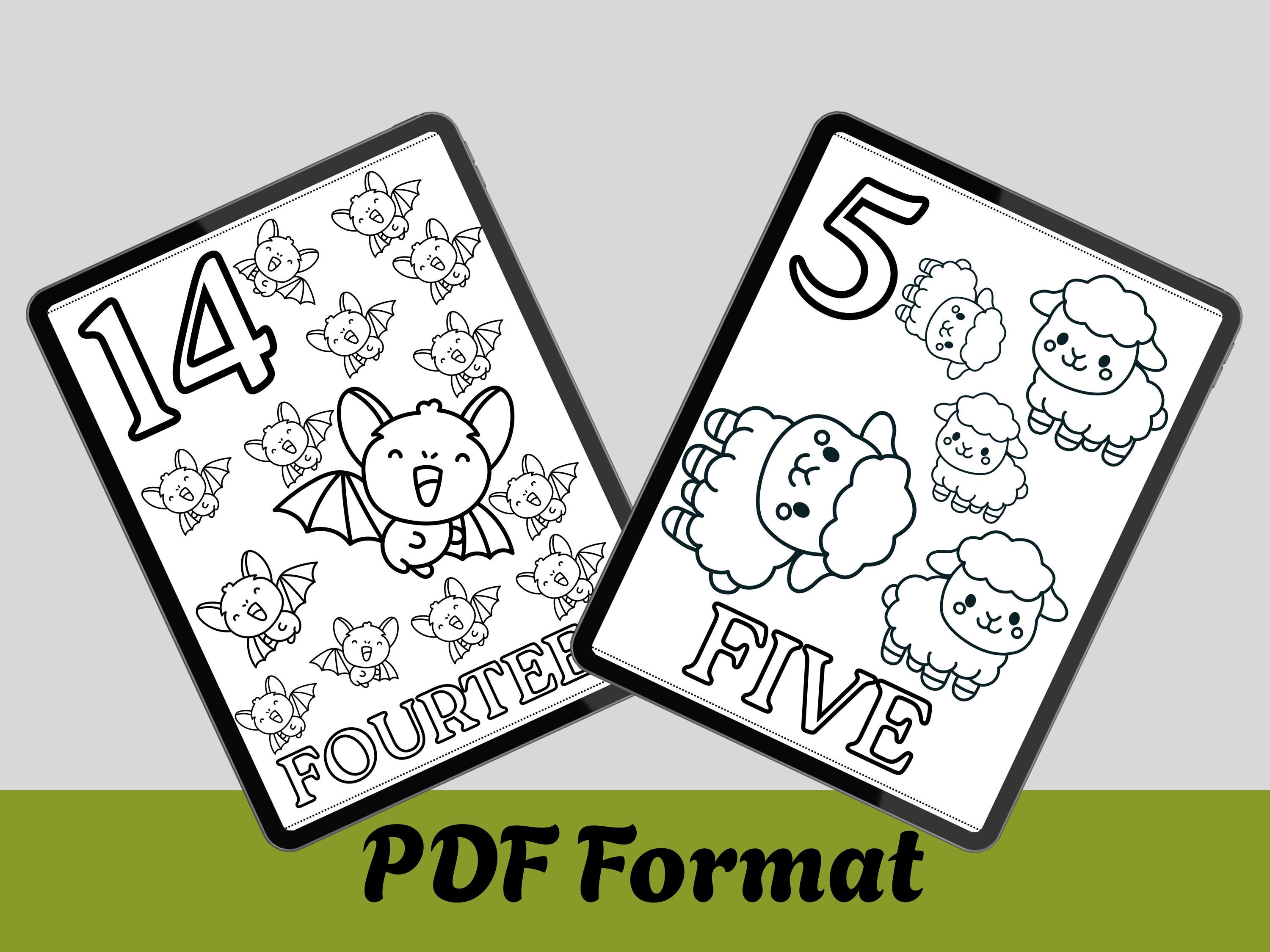 1 to 20 Number Coloring Pages for Kids | Educational Printable Activity ...