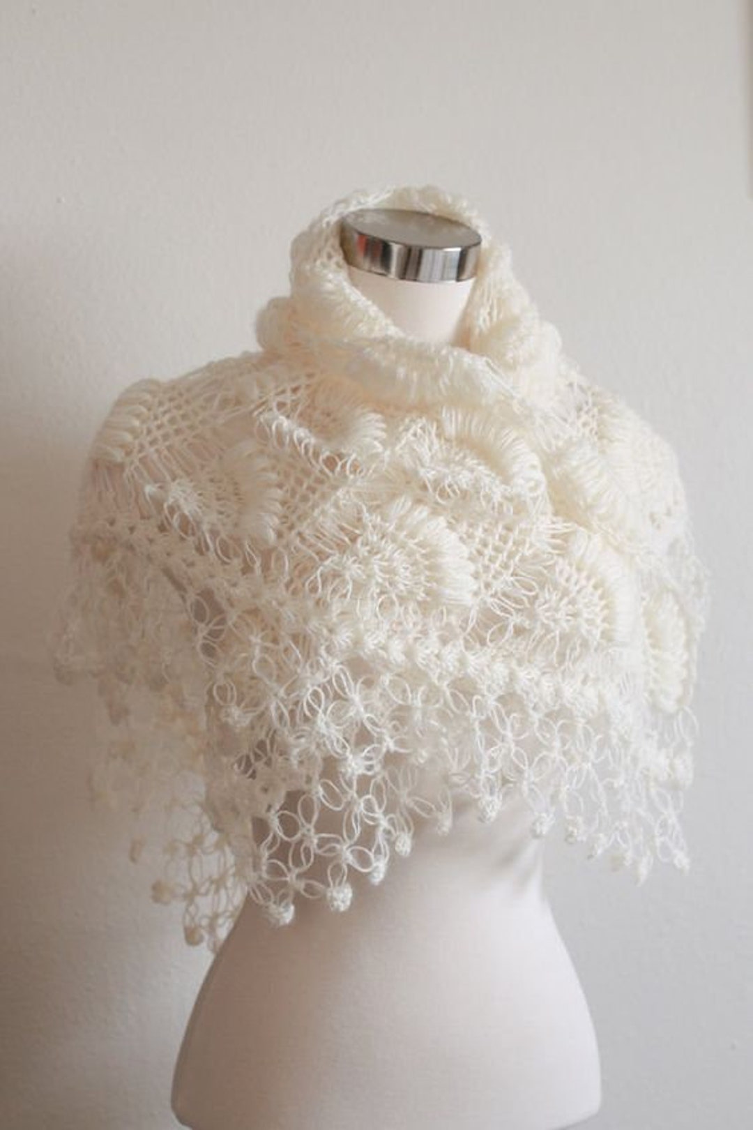 Bridal Crochet Shawl: Winter Wedding Wrap With Lace Detail - Etsy