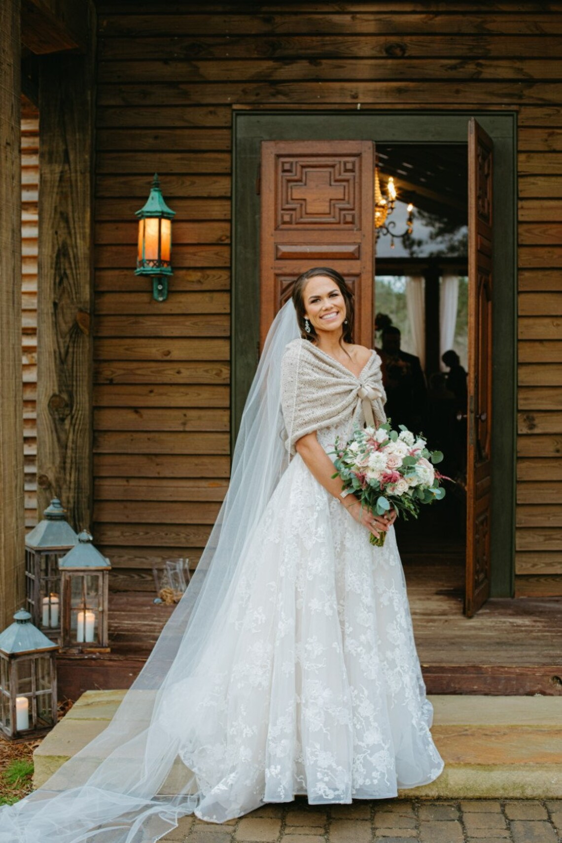 Bridal shawl and gloves set Wedding shawl Wedding gift for | Etsy