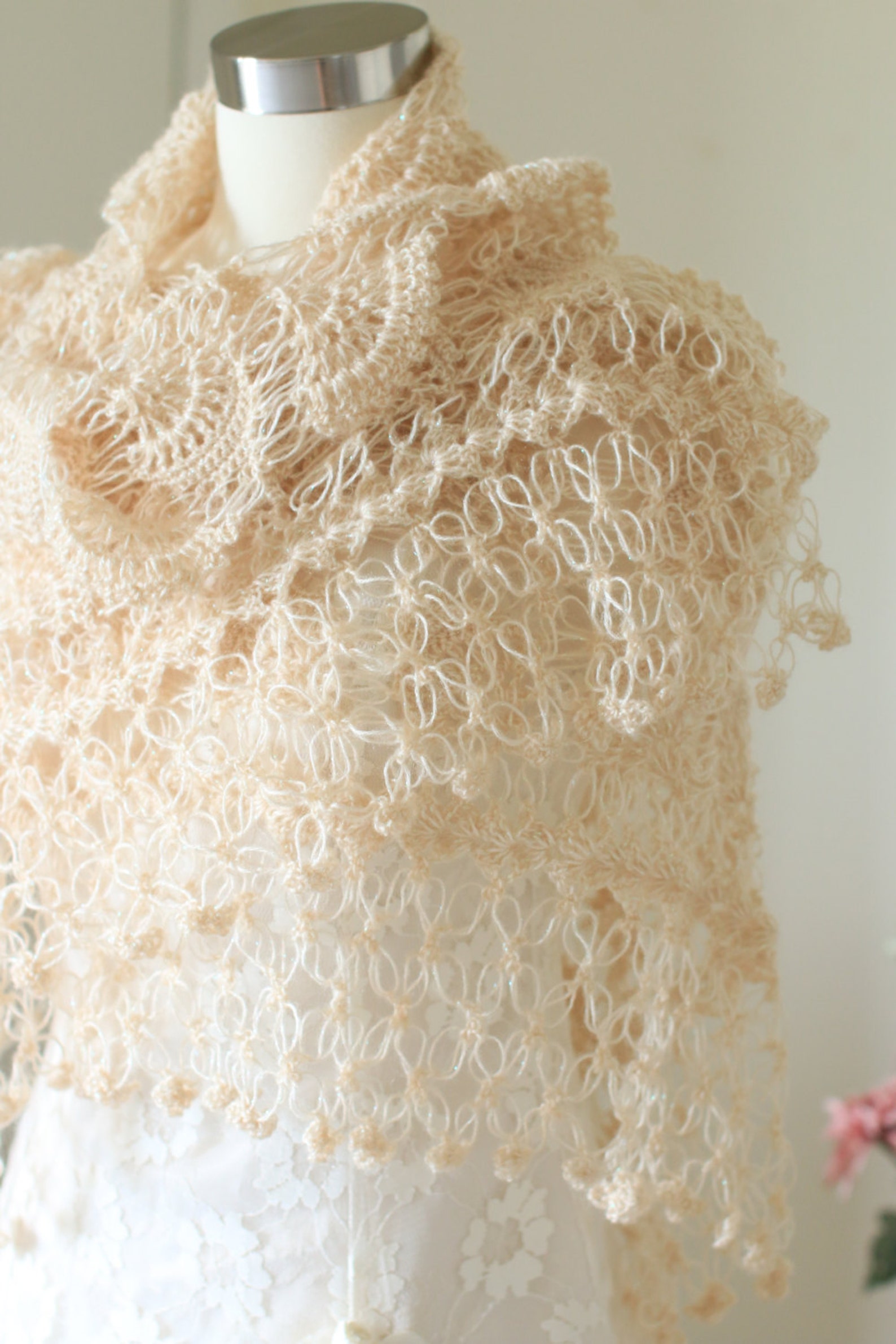 Bridal Shawl Wedding Shawl Bridal Shrug Cream Shawl Winter - Etsy
