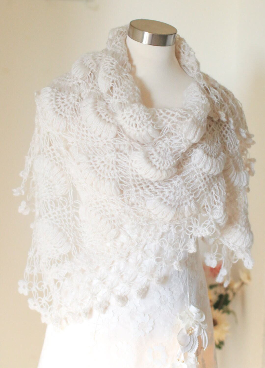 Off White Bridal Shawl,bone Color Wedding Shawl,wedding Wrap for Bride ...
