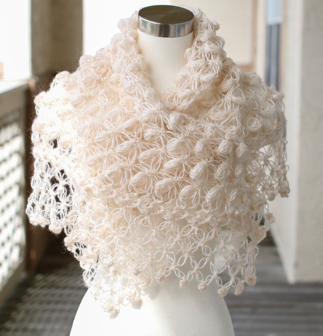 Champagne Wedding Shawl, Ivory Bridal Shrug, Bridal Cape, Evening Wrap ...