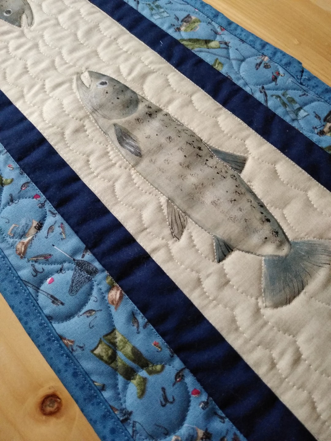 Quilted Fish Table Runner - Etsy