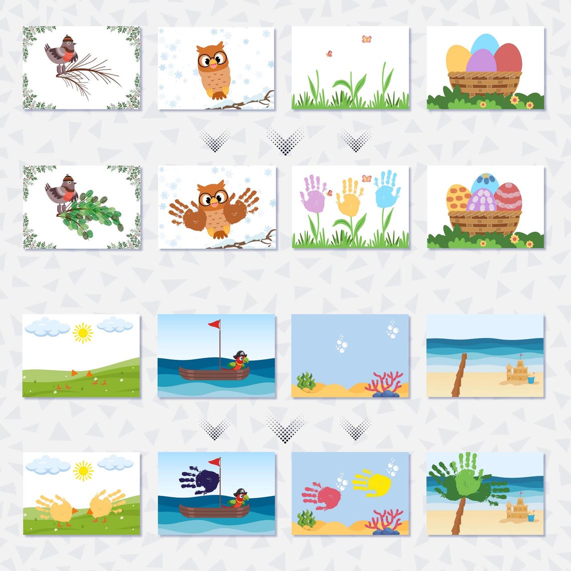 2026 Handprint & Fingerprint Calendar Sibling Edition: 2 Craft Pages ...