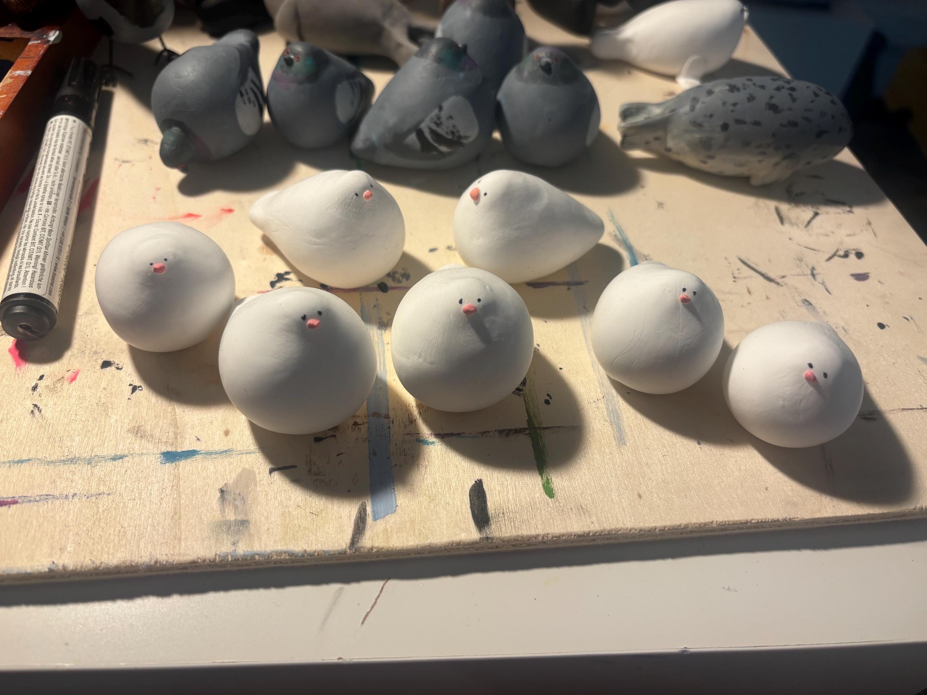 Pigeons Made of Ultra Light Clay - Etsy