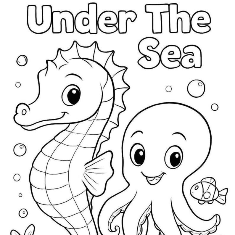 10 Cute Ocean Animals Coloring Pages | Sea Creatures Coloring Book for ...