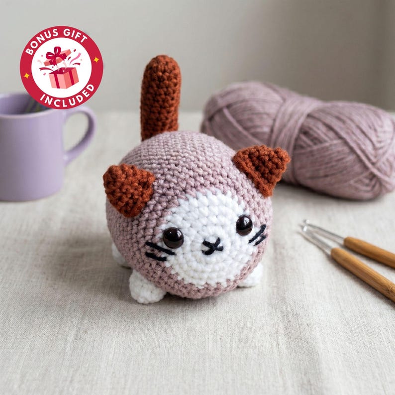 Loaf Cat Crochet Pattern PDF, Amigurumi Plush Cat, Beginner Friendly ...