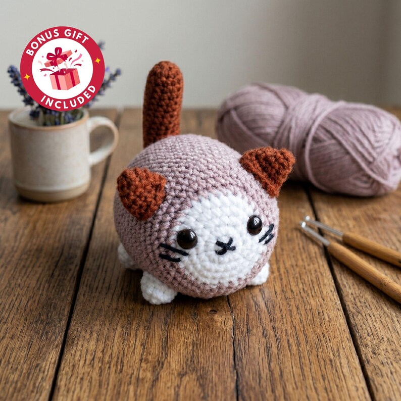 Loaf Cat Crochet Pattern PDF, Amigurumi Plush Cat, Beginner Friendly ...
