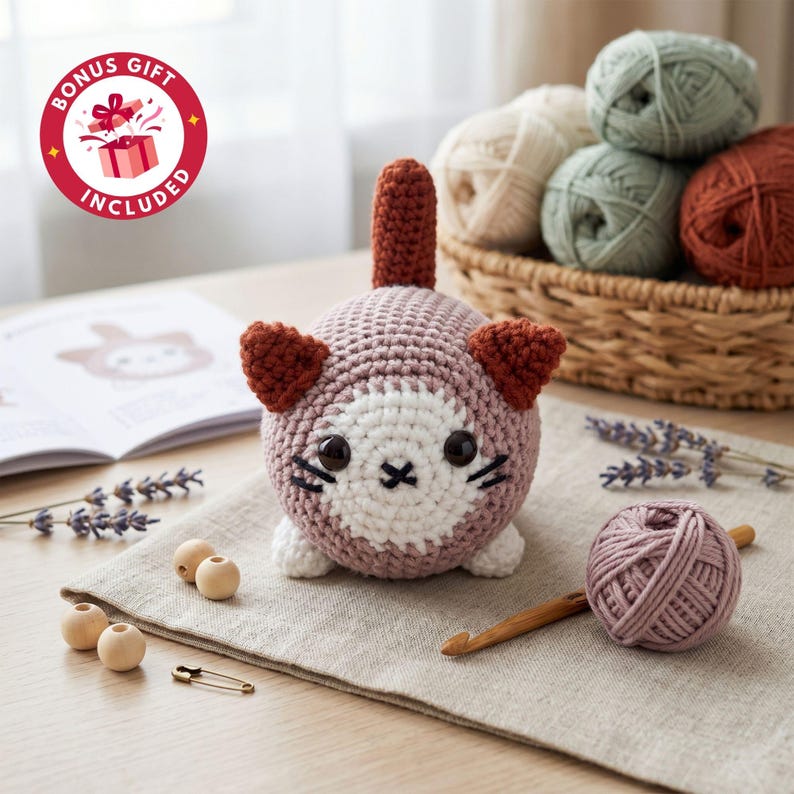 Loaf Cat Crochet Pattern PDF, Amigurumi Plush Cat, Beginner Friendly ...