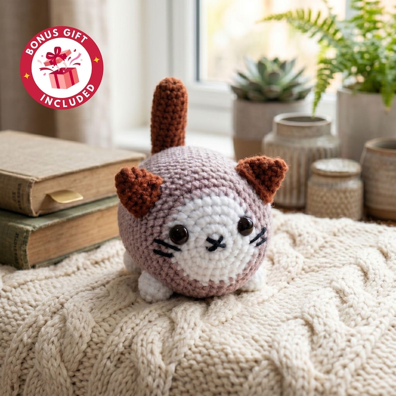Loaf Cat Crochet Pattern PDF, Amigurumi Plush Cat, Beginner Friendly ...