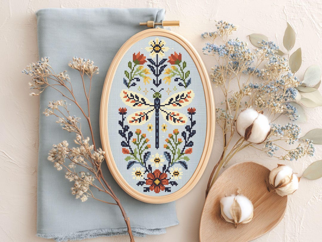 Dragonfly Cross Stitch Pattern PDF | Instant Download Digital Chart ...