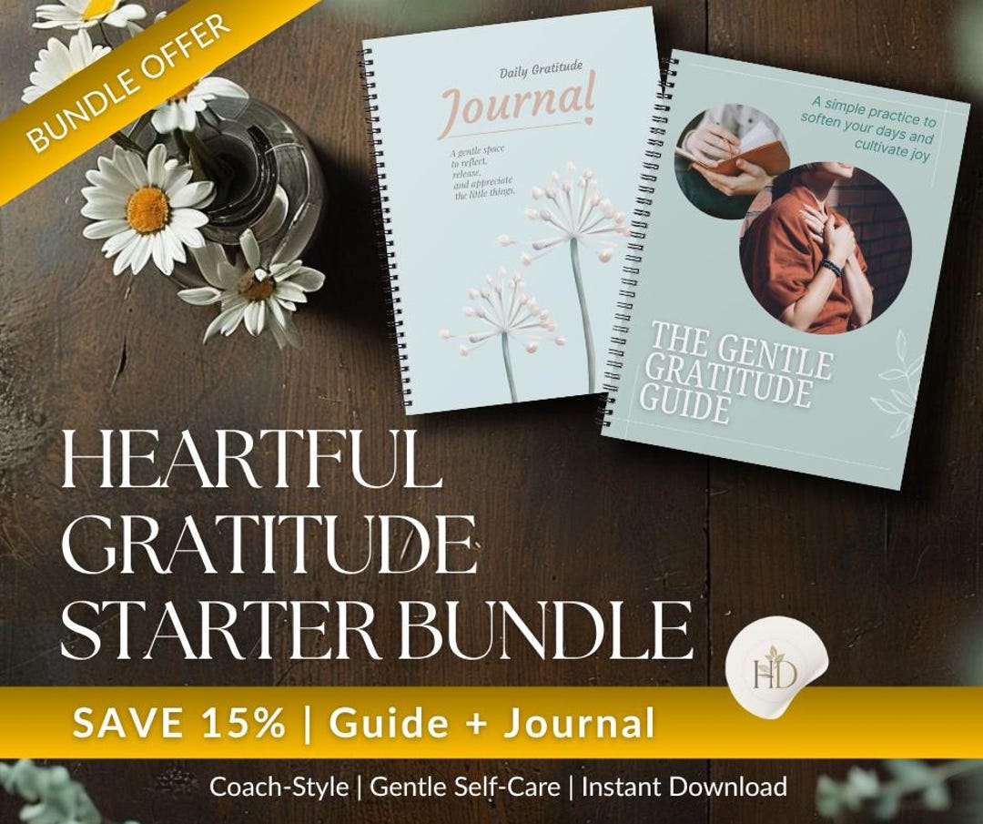The HEARTFUL GRATITUDE Starter BUNDLE: Gentle Guide + Daily Reflection ...