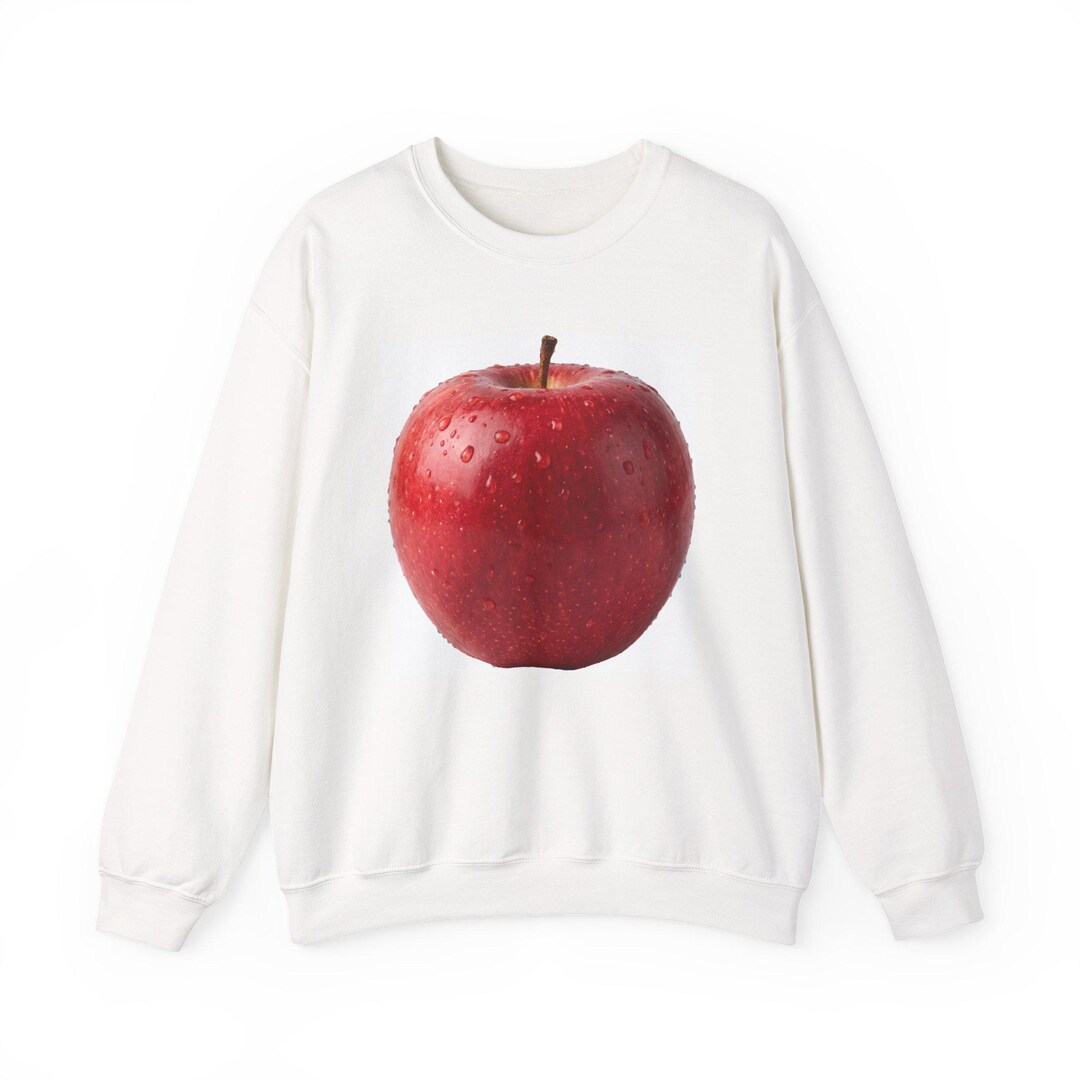 Red Apple Sweatshirt | Realistic Fruit Graphic, Fashionable ...