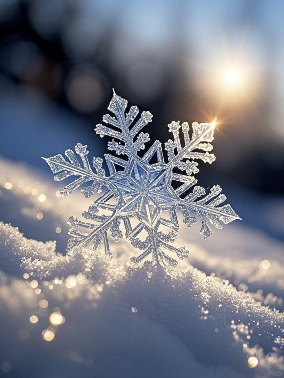 Crystal Snowflake Wall Art – Winter Photography Print, Frosty Macro ...