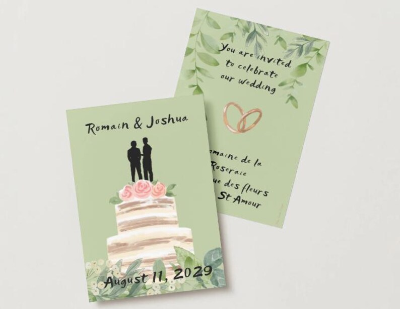 Printable Wedding Invitation in English or French - Etsy