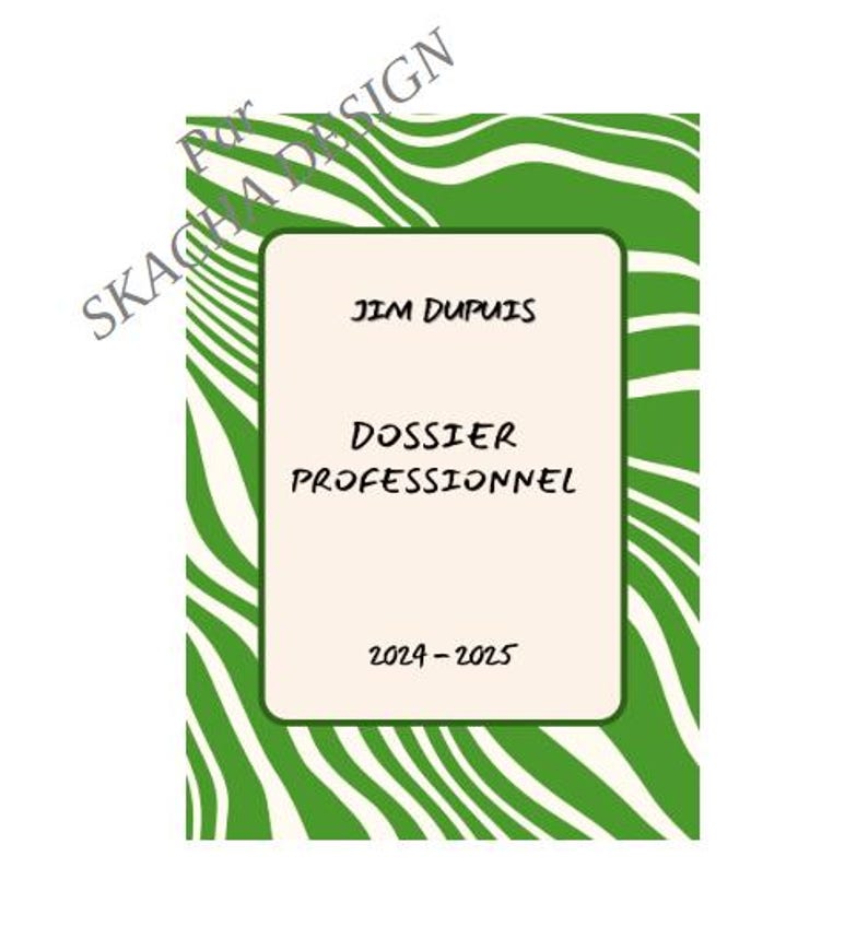 Personalized Cover Page for Professional File or Internship to Print - Etsy