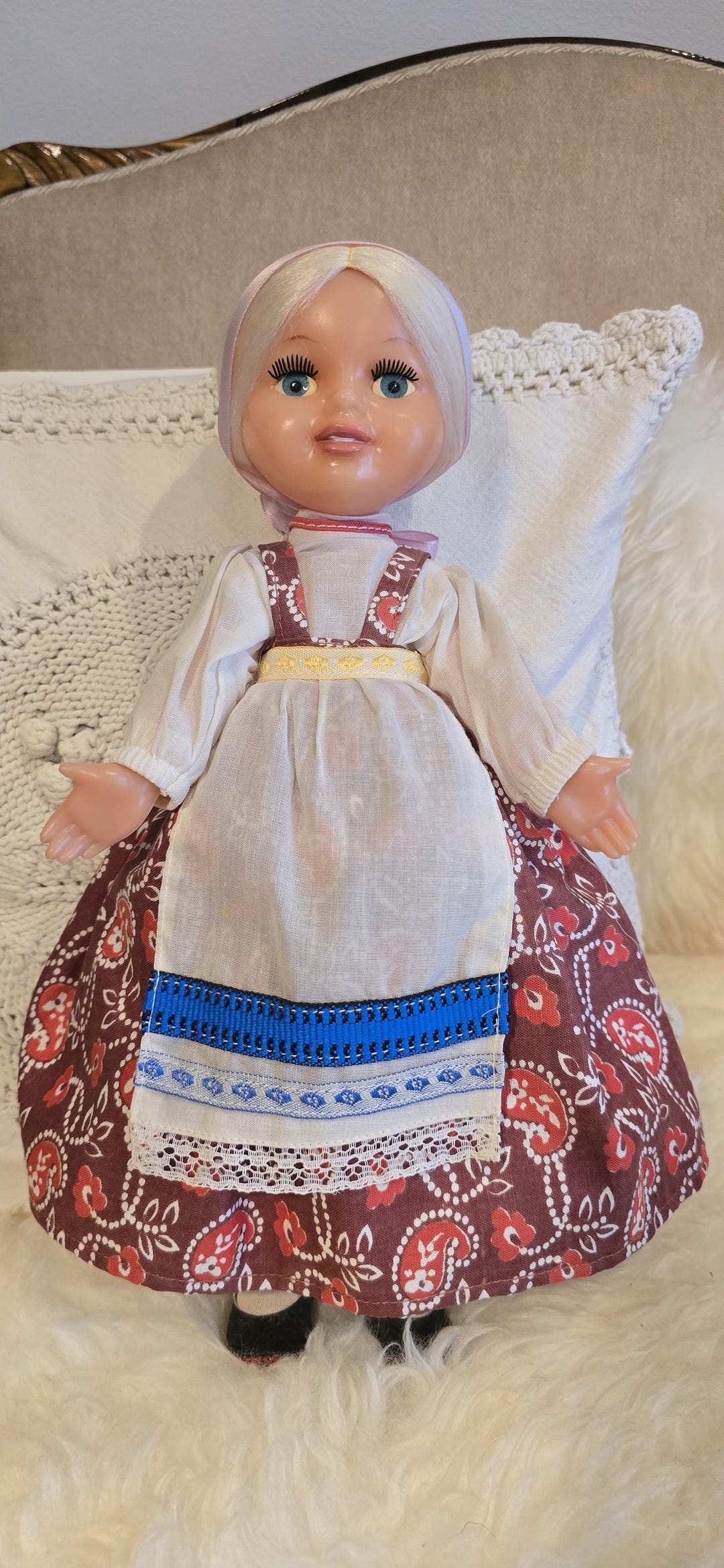 Vintage USSR Doll in Traditional Russian Dress, Leningrad Toy Factory ...