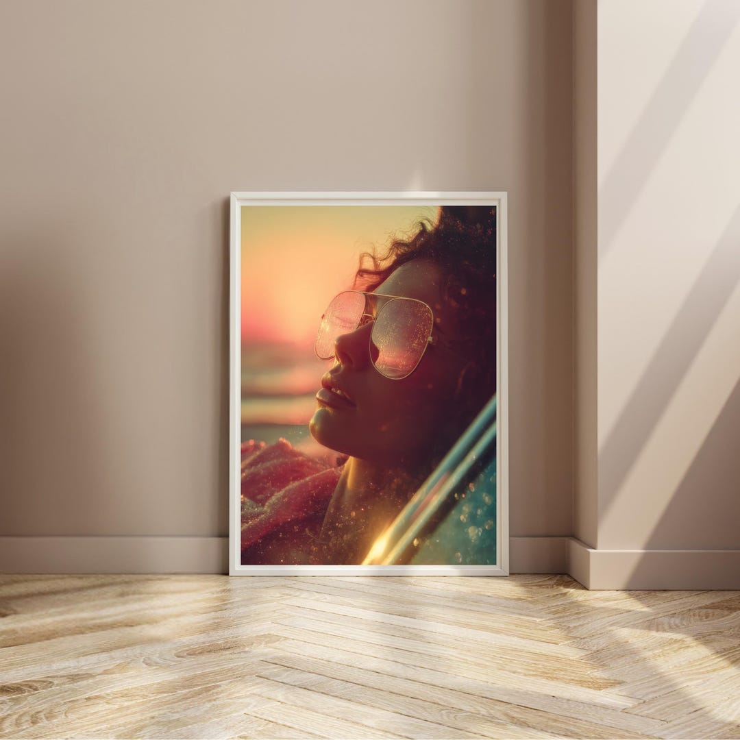 Retro Miami Art Print: Neon Vaporwave Summer Portrait (digital Download ...
