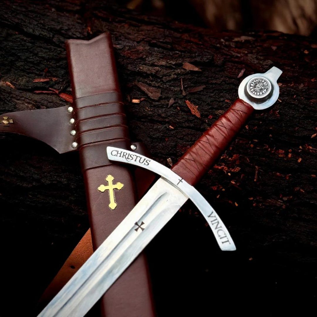 Medieval Handmade Knights Templar Sword: Hand-forged High Carbon Steel ...