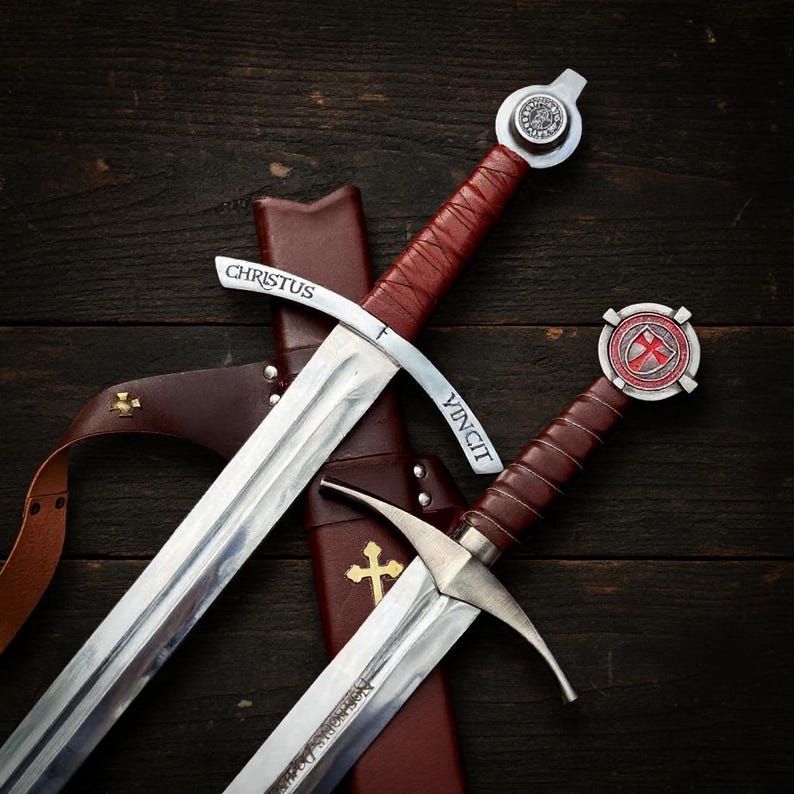 Medieval Handmade Knights Templar Sword: Hand-forged High Carbon Steel ...