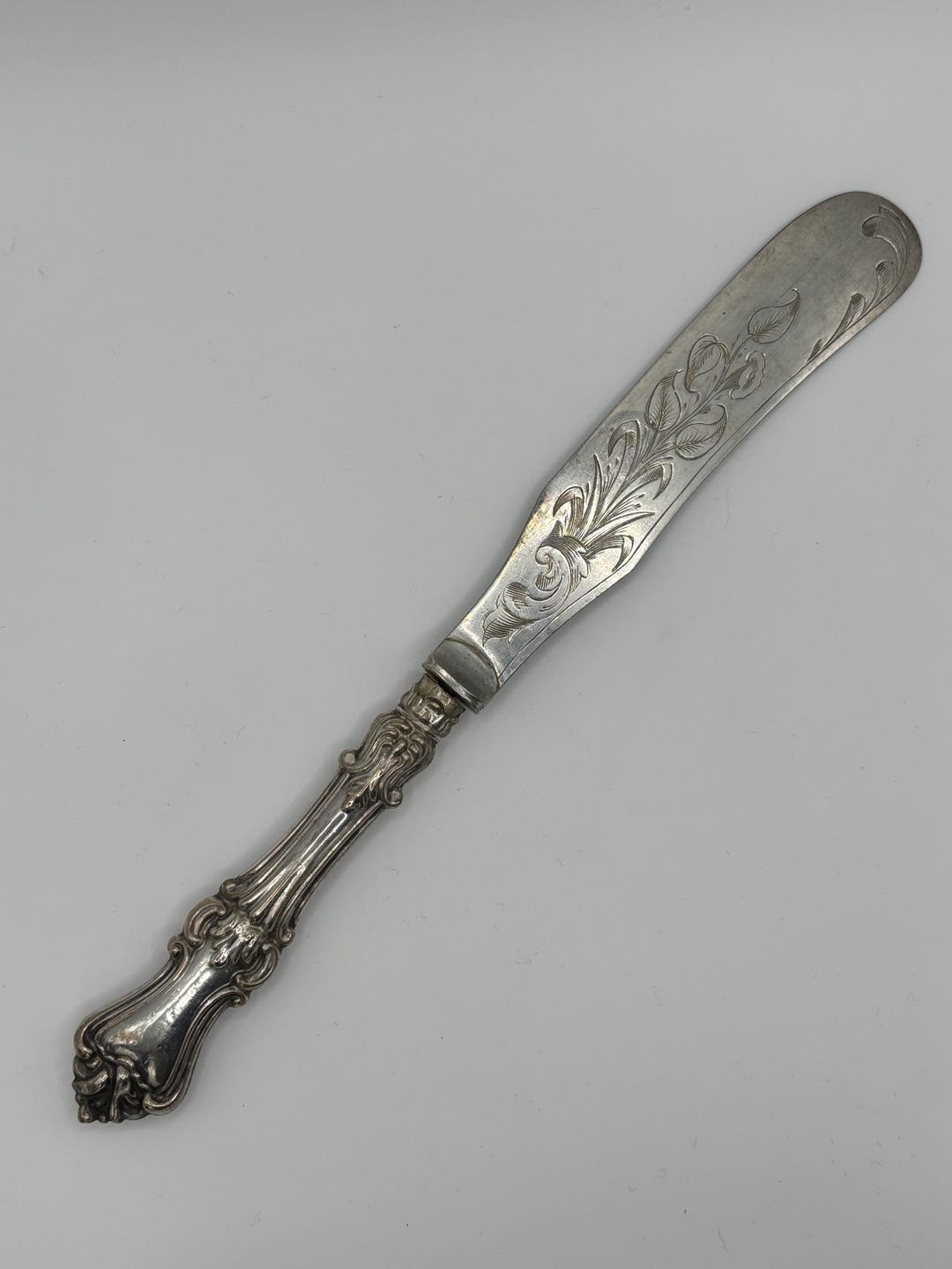 Vintage Silver Plated Butter Knife With Decorative Handle | Early 20th ...