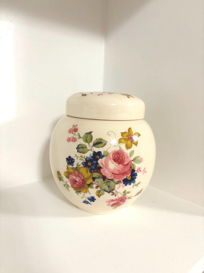 Vintage Sadler England Floral Ginger Jar • English Pottery Vase ...