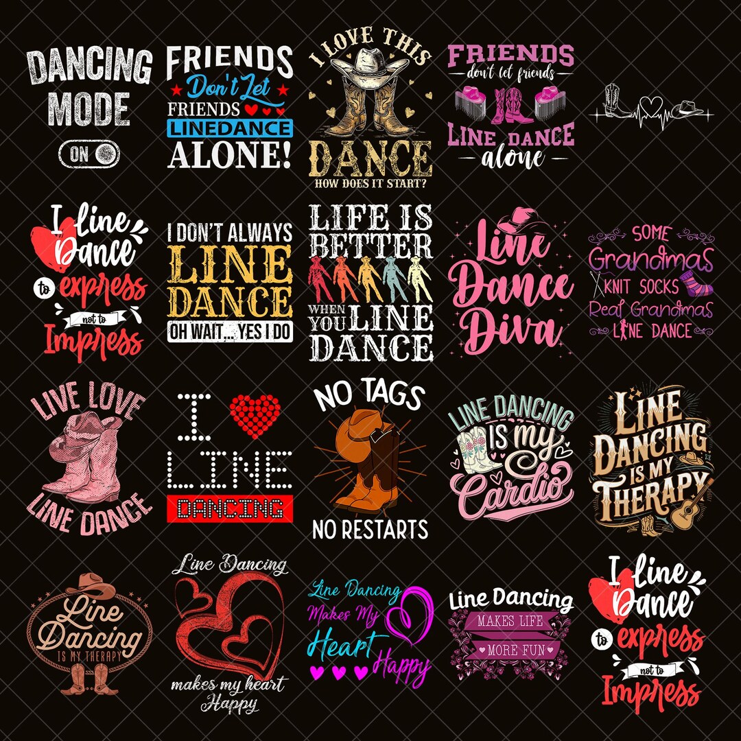 Line Dance PNG Bundle, Country Dancing Digital Download, Friends Don’t ...