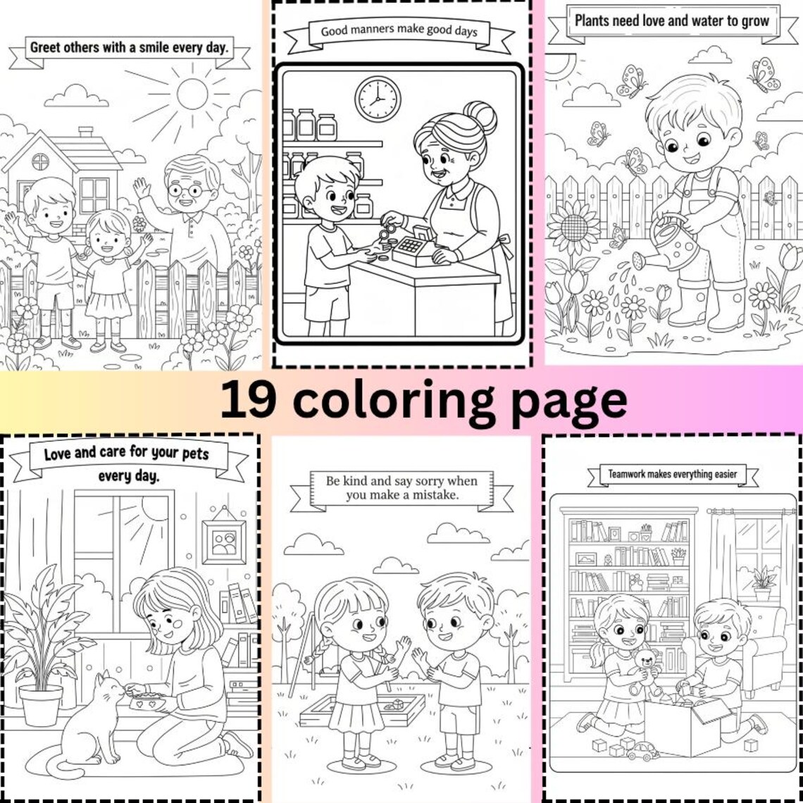 Kindness Everyday: A Fun Coloring Book Teaching Good Manners , Values ...