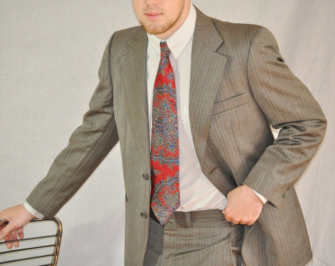 60's Bronze Suit. 40R Sharp Men's Suit in Fine Brown - Etsy