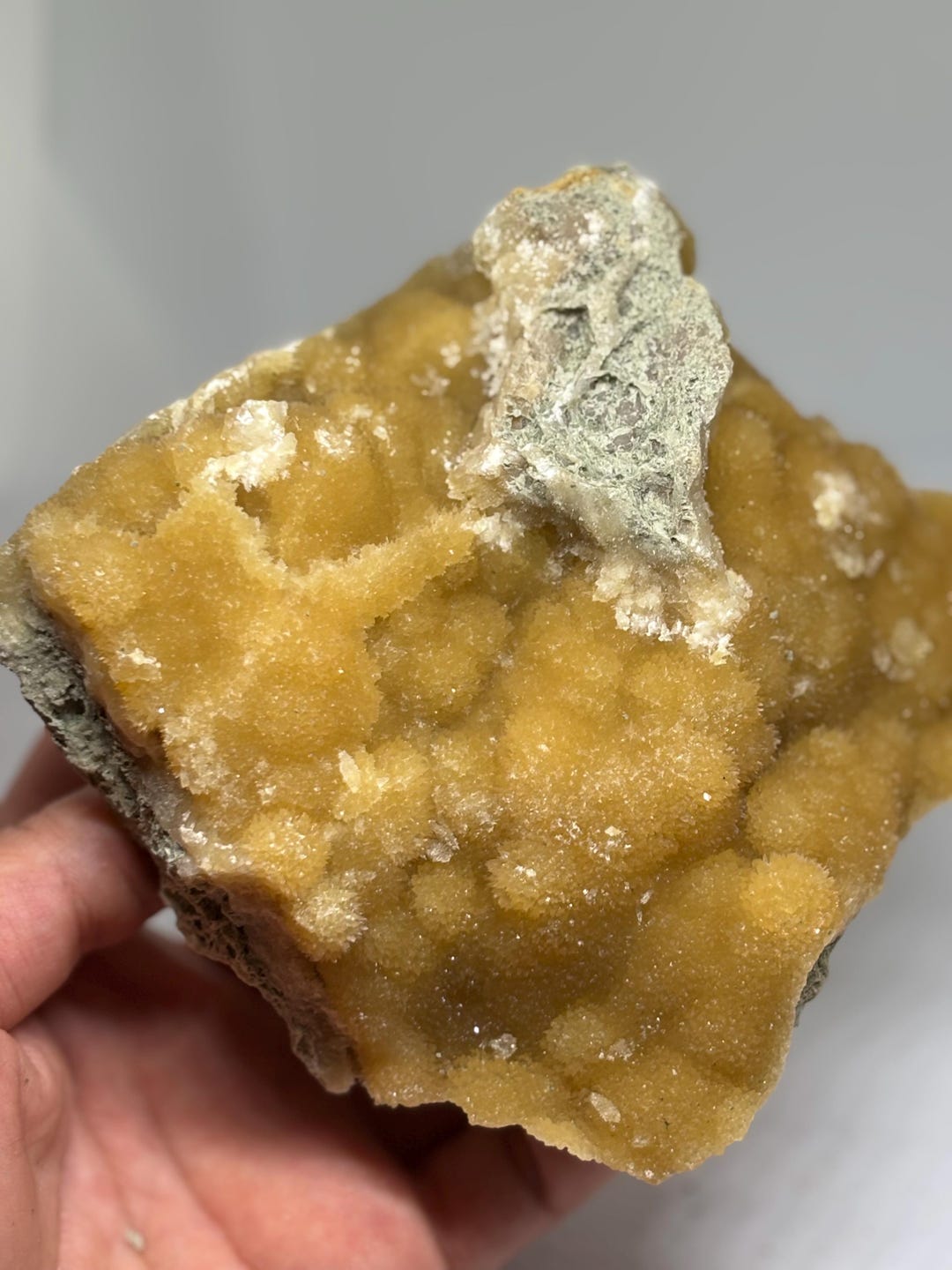 547 Gram Rare Yellow Calcite Cluster on Matrix - Natural Botryoidal ...