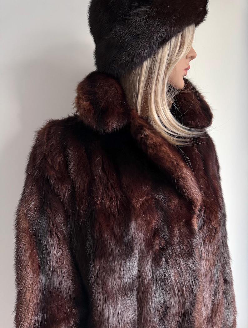 Vintage Natural Fur Coat – Dyed Muskrat Fur – Soft & Shiny – Classic ...