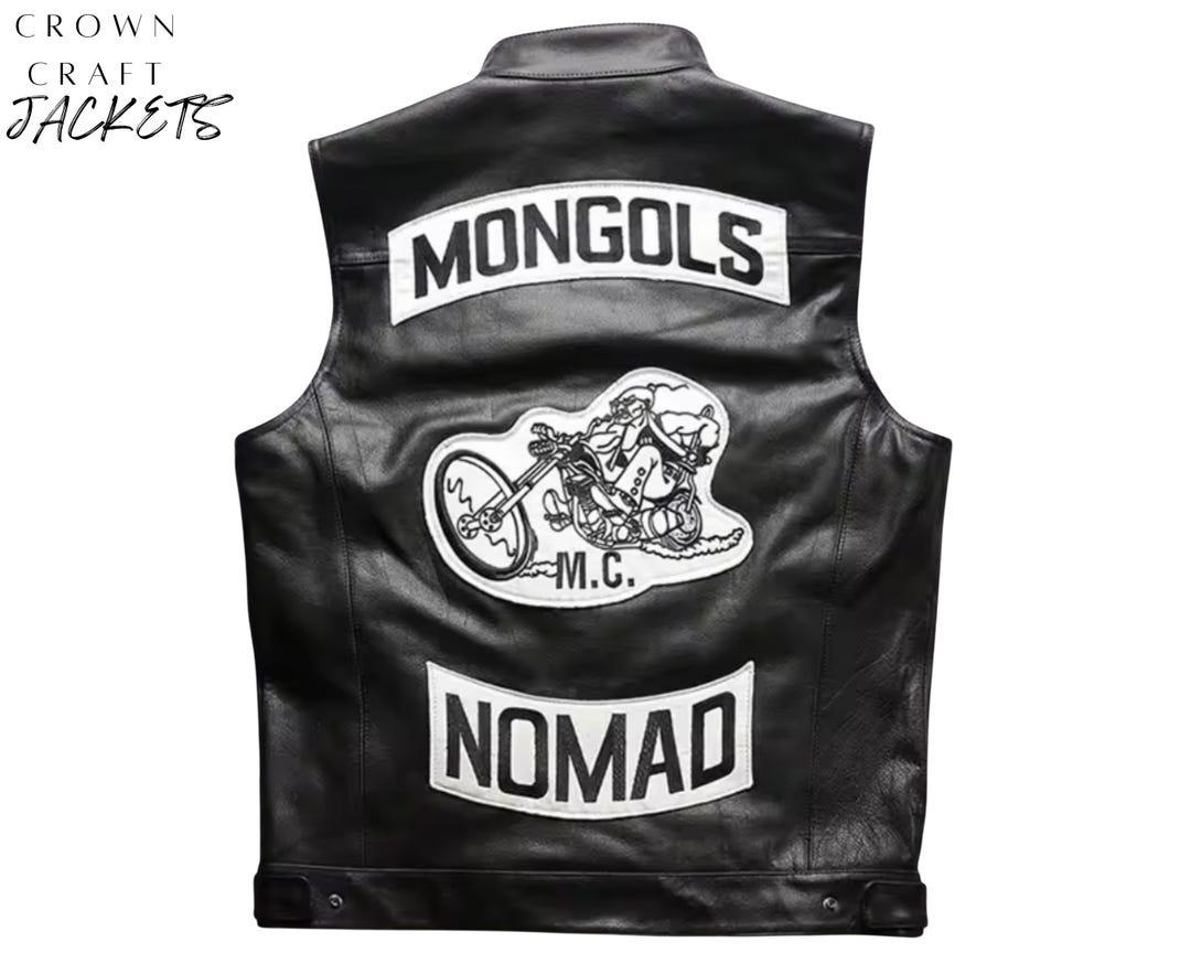 Premium Mongols Nomad MC Leather Vest – Outlaw Biker Club Style ...