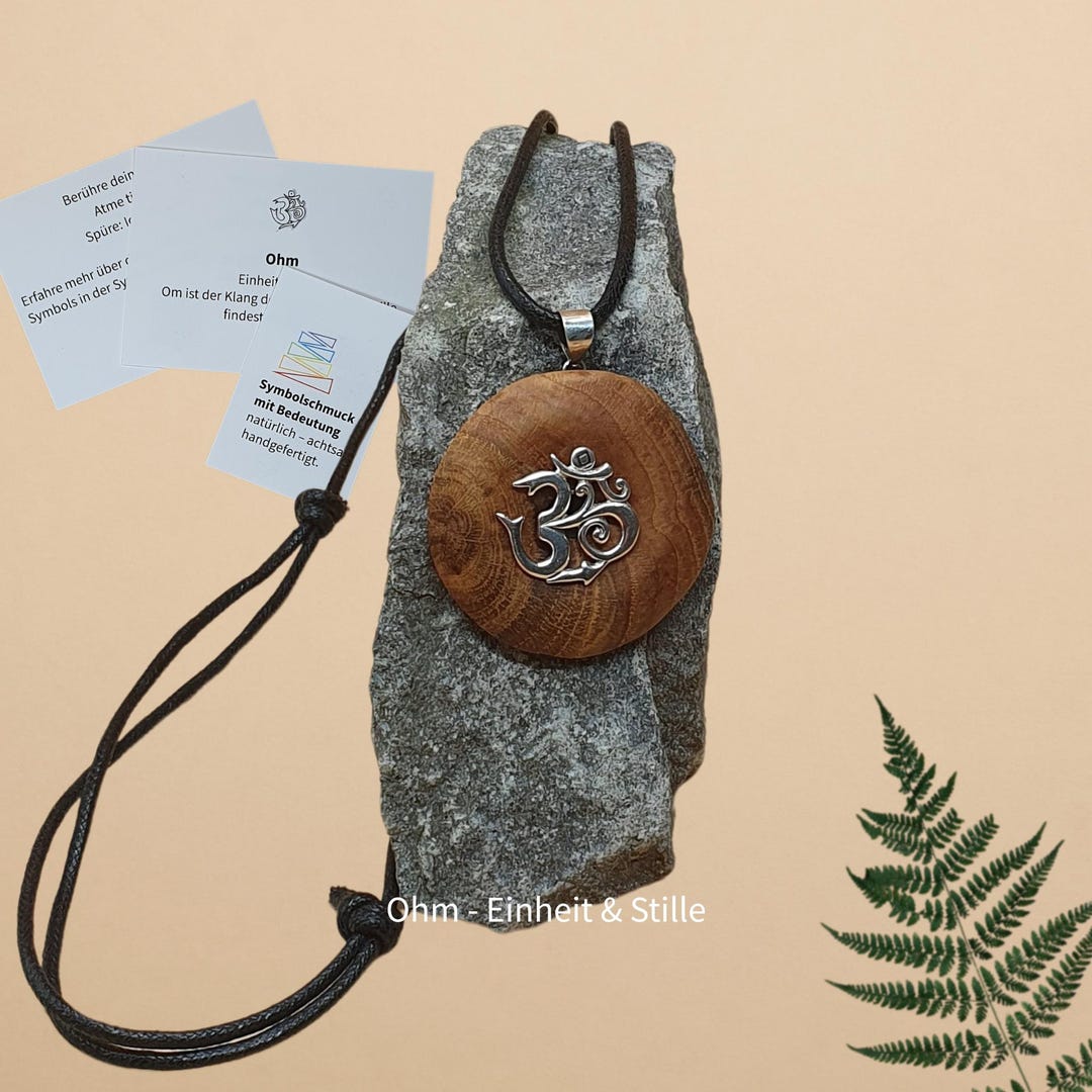 Wooden Donut Ohm • Root Wood Unique Piece • 925 Silver Pendant ...