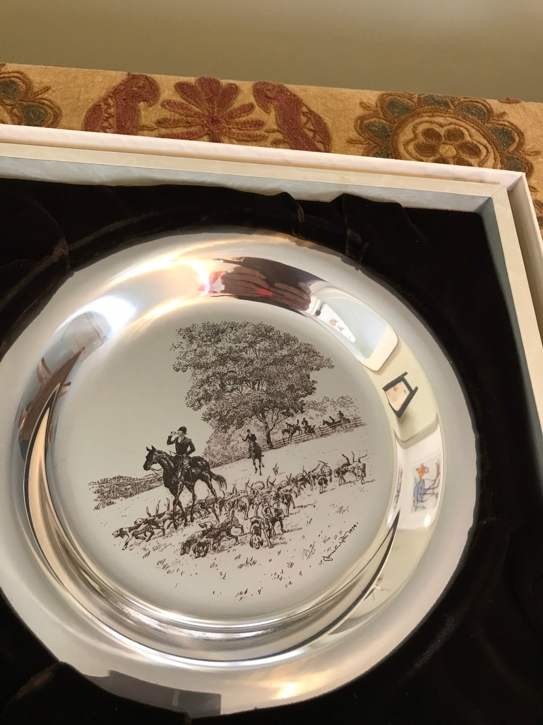 Franklin Mint James Wyeth Sterling Plate Riding to the Hunt - Etsy