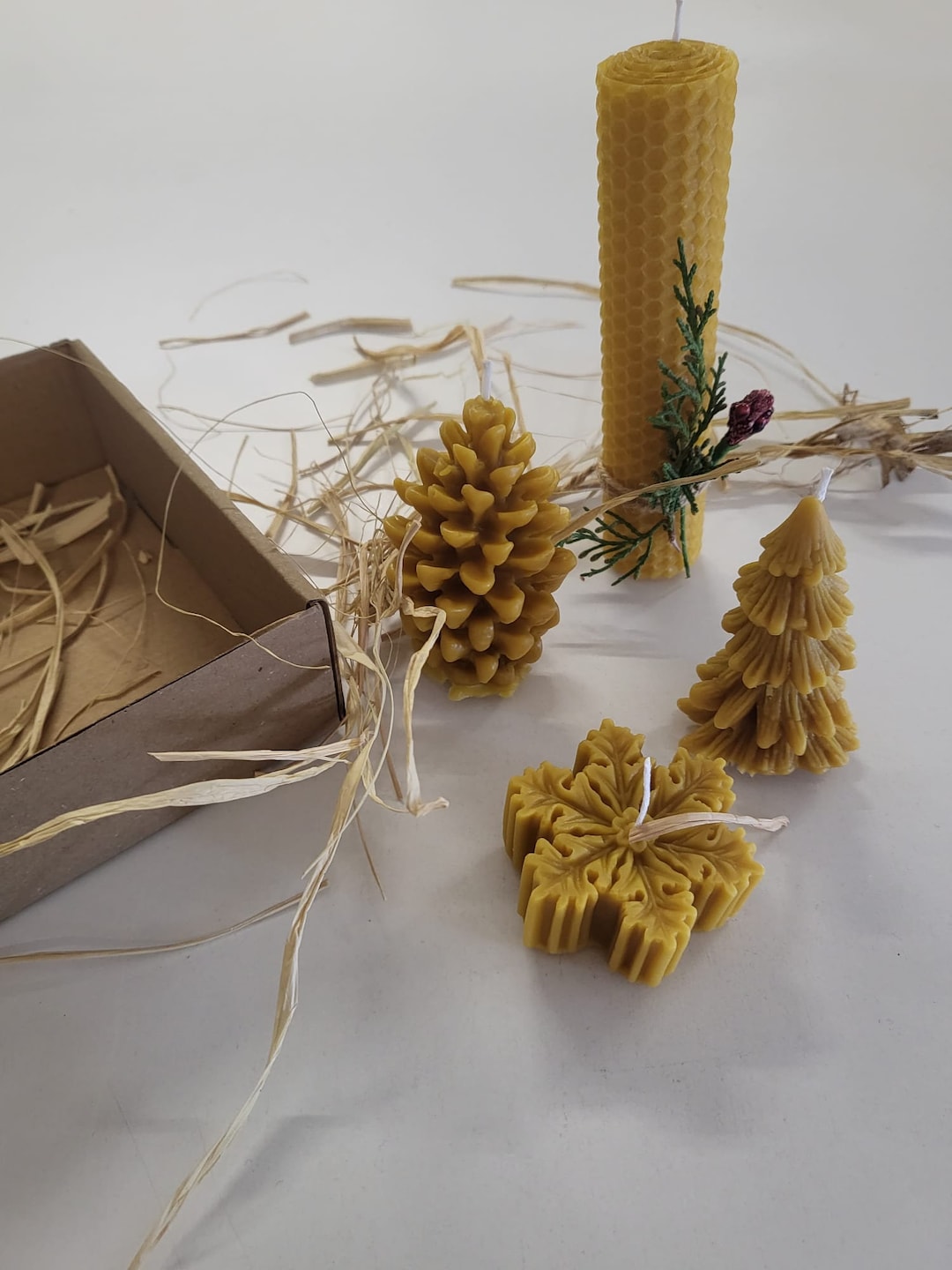 Organic Handmade Decorative Candle Set, Christmas Gift, for Mom, Fresh ...