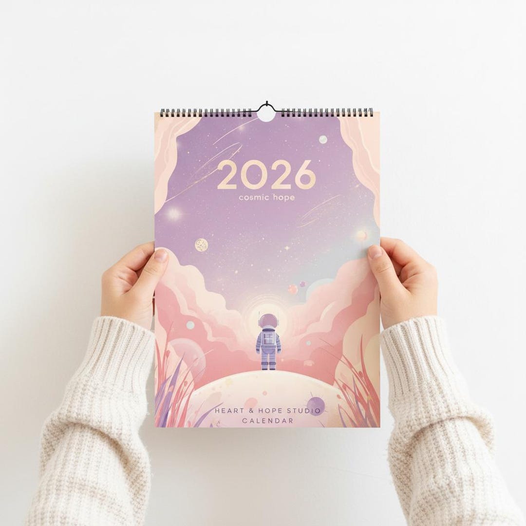 2026 Cosmic Hope Calendar – A4 Wall Calendar With Retro Astronaut and ...