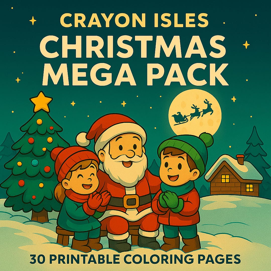 Christmas Mega Pack Coloring Pages for Kids | 30 Printable Holiday ...