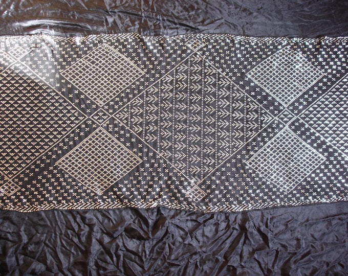 Antique Egyptian Black and Silver Colour Assuit Tulle Coptic Whole Veil ...