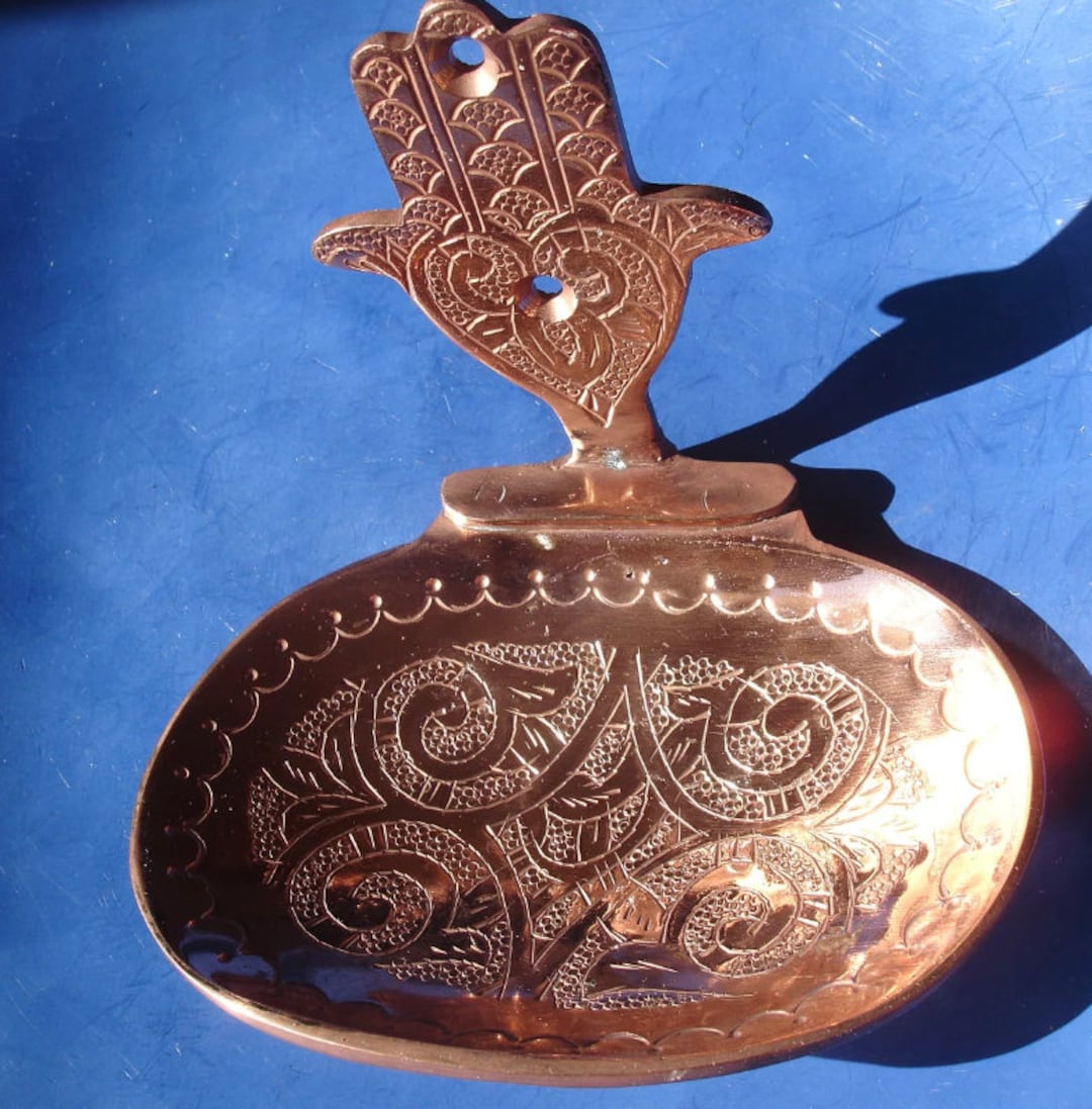 Moroccan COPPER Wall Mounted Oval Incense Tea Light Candle Dish With ...