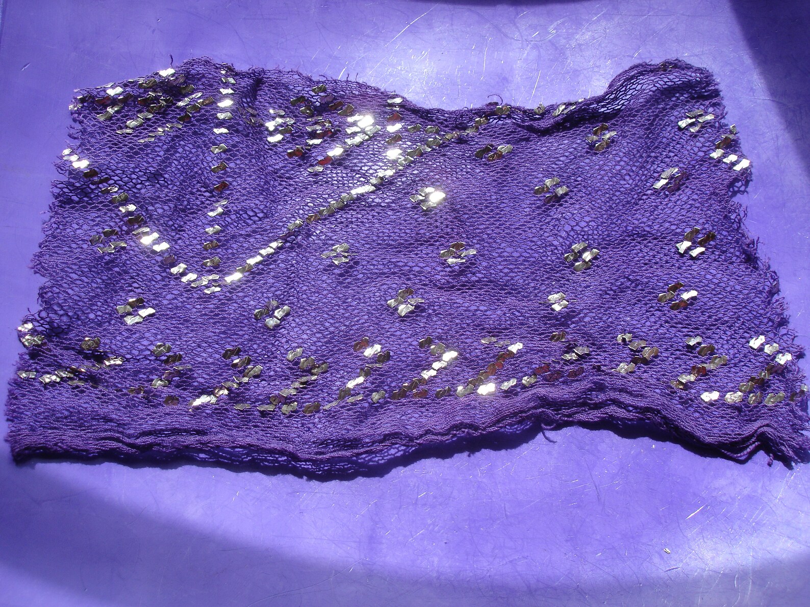 Antique Egyptian PURPLE and SILVER Colour Assuit Tulle Coptic Piece ...