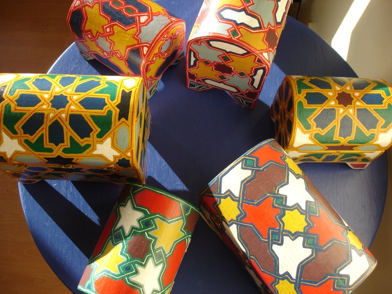 Moroccan Wooden Hand Painted Jewellery Large Treasure Box. 20 | Etsy