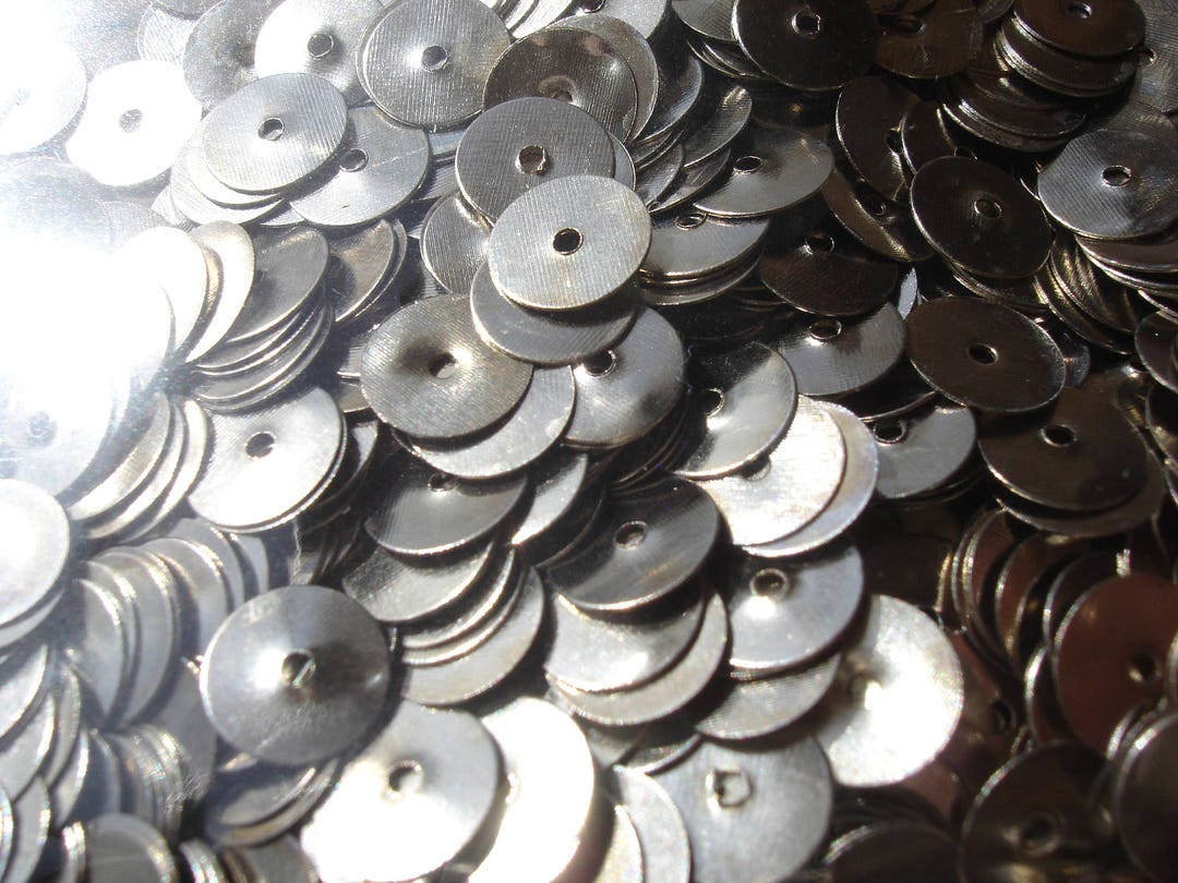 2,400 X Moroccan Silver Colour Mozuna Metal Sequin Discs for Handira ...