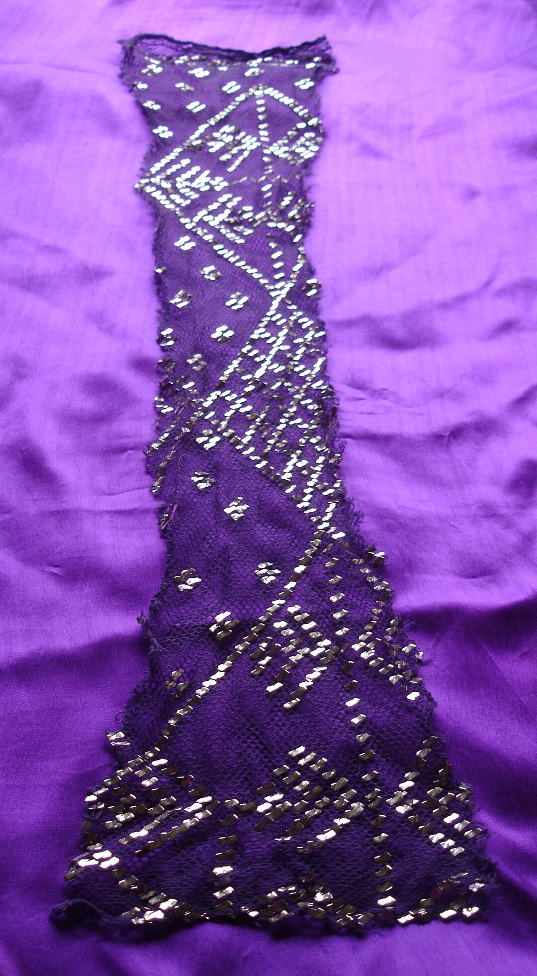 Antique Egyptian PURPLE and SILVER Colour Assuit Tulle Coptic Piece 55 ...