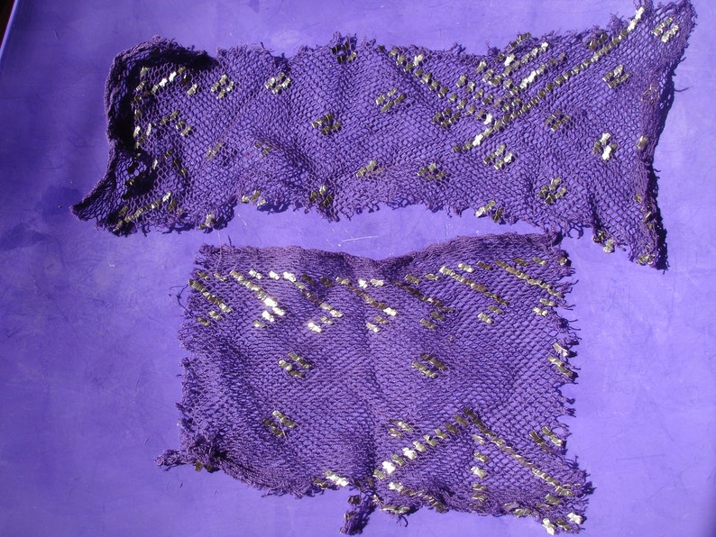 Antique Egyptian PURPLE and SILVER Colour Assuit Tulle Coptic Piece ...