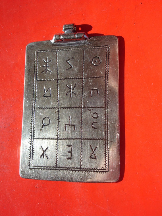 Niger Tuareg Hand Engraved Amazigh Tifinagh Alphabet Pendant - Etsy