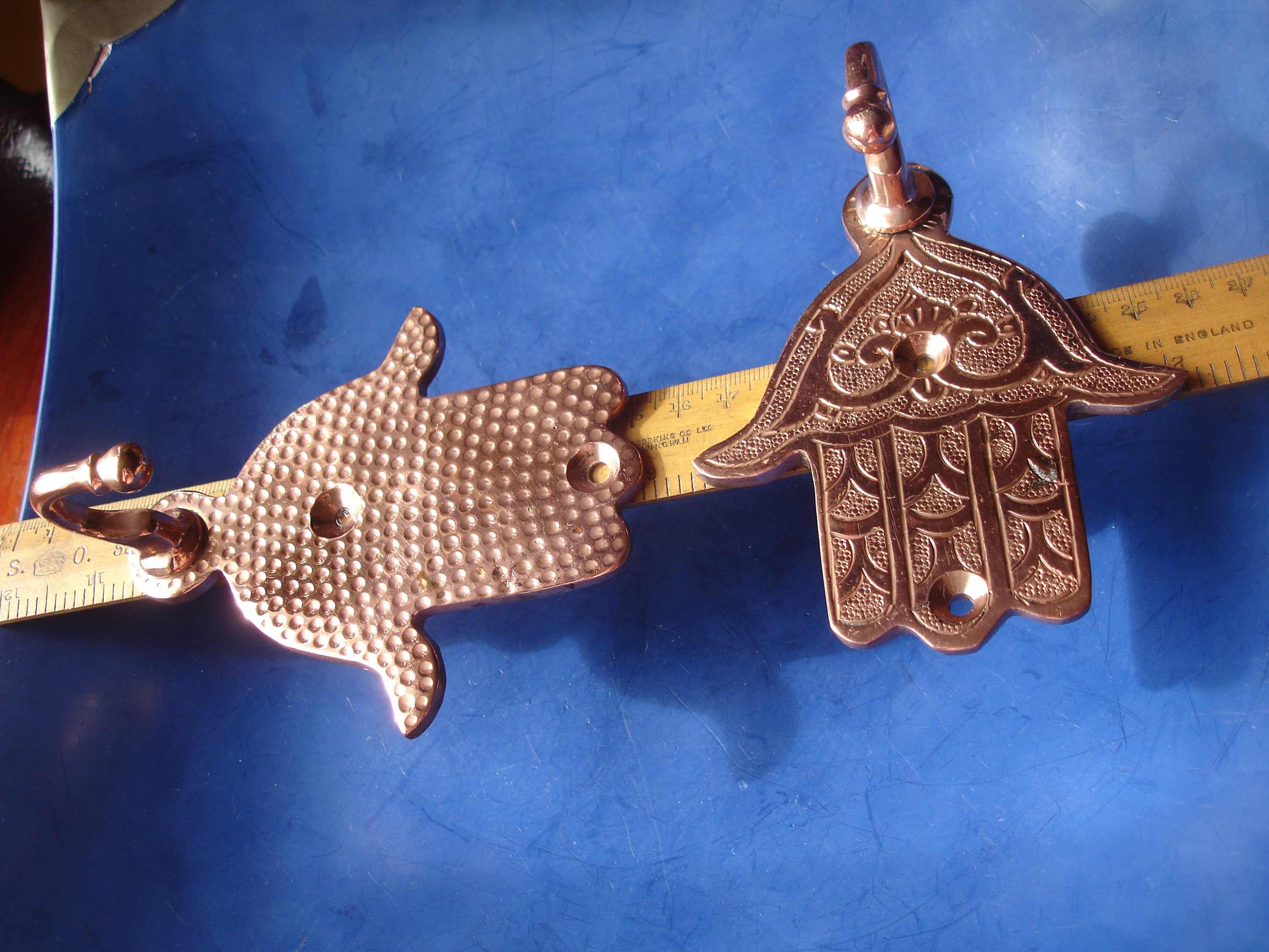 Moroccan COPPER Wall Mounted Hamsa Hand With HOOK - VARIOUS L11 Cm - Etsy