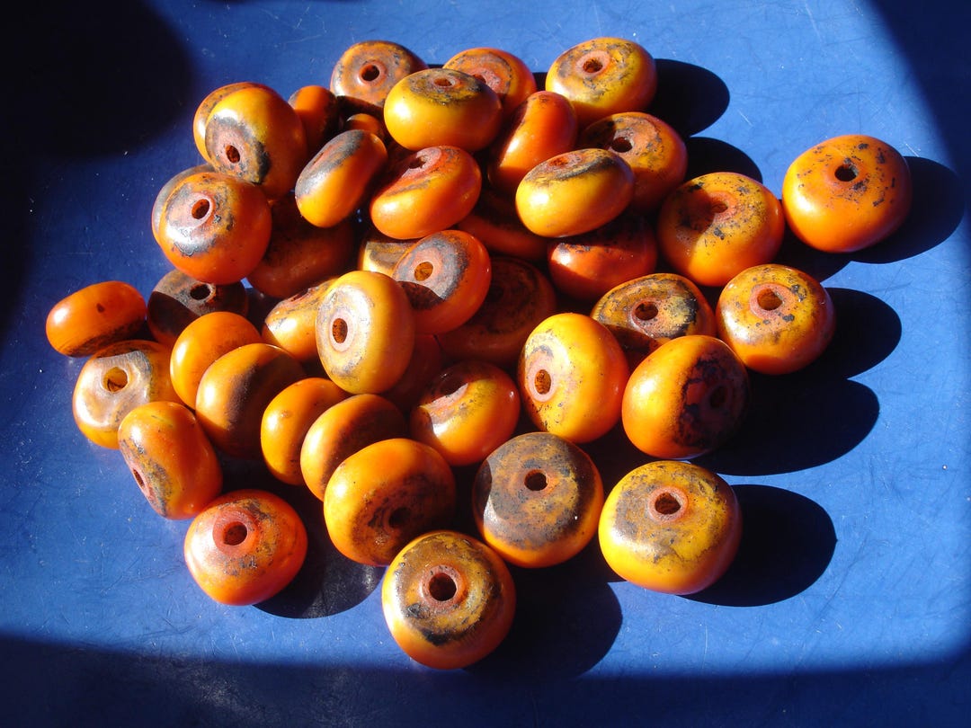 Moroccan Orangey Resin Synthetic Bead - VARIOUS - Etsy