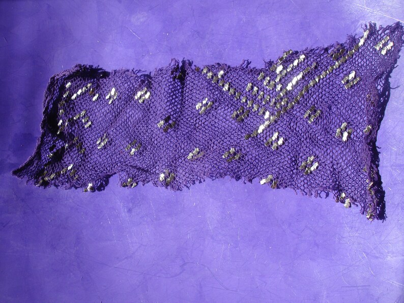 Antique Egyptian PURPLE and SILVER Colour Assuit Tulle Coptic Piece ...