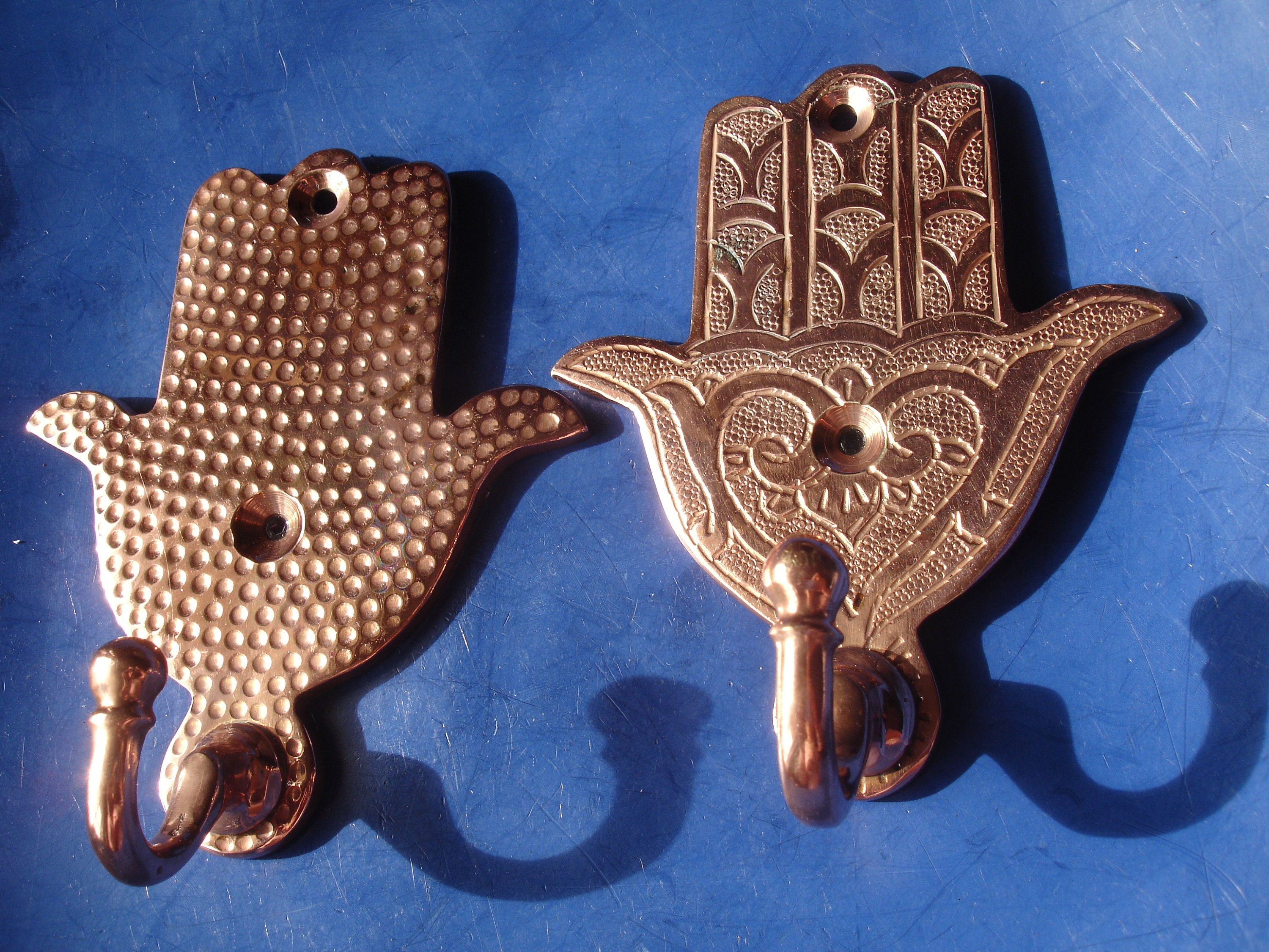 Moroccan COPPER Wall Mounted Hamsa Hand With HOOK - VARIOUS L11 Cm - Etsy